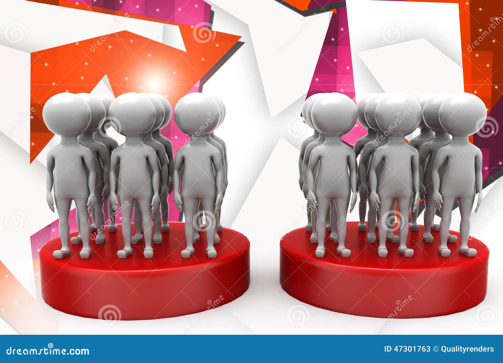 3d Man Two Team Illustration Stock Illustration - Illustration of ...