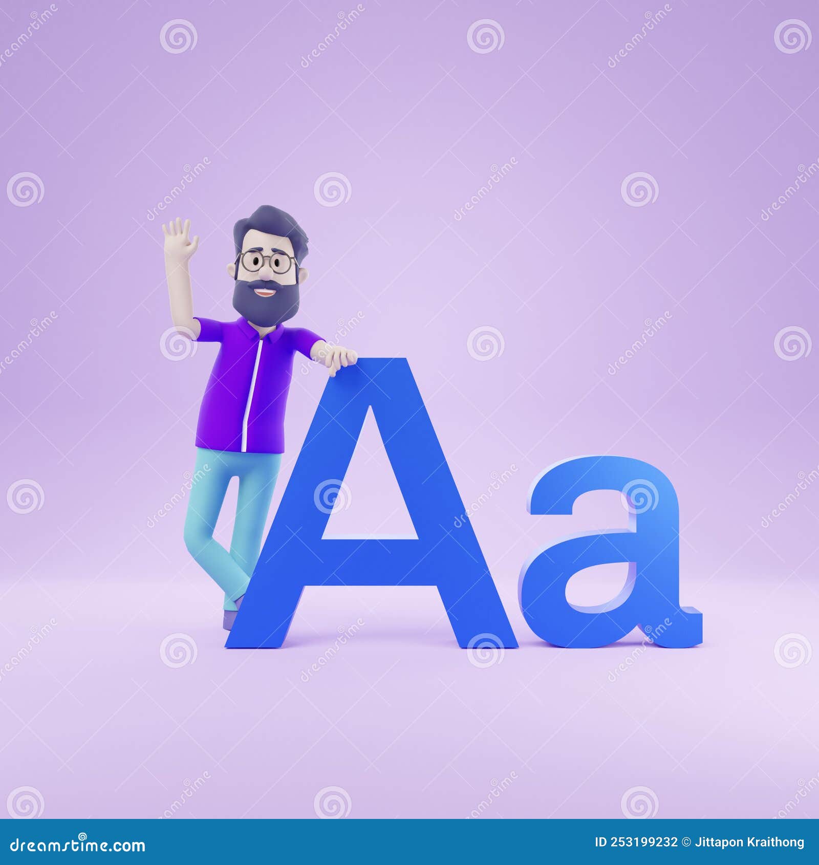 3D Man Typography Design Type Graphic Element Calligraphy Stock ...