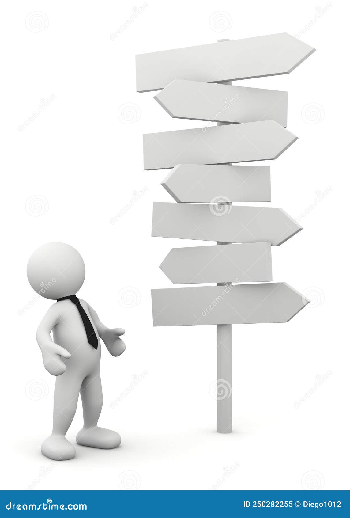 3d Man Undecided About Direction Stock Photography | CartoonDealer.com ...