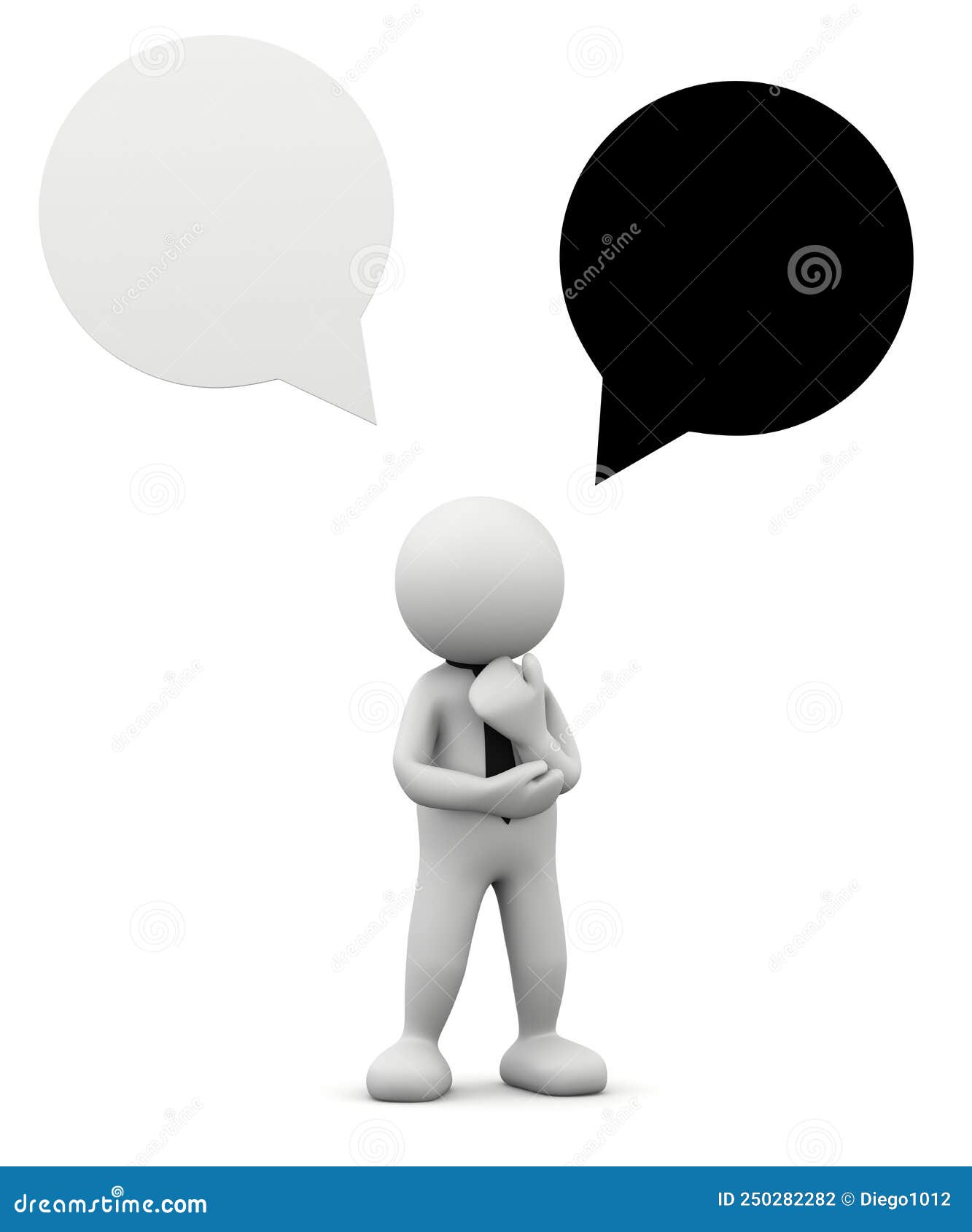 3d Man Undecided On White Or Black Royalty-Free Stock Image ...