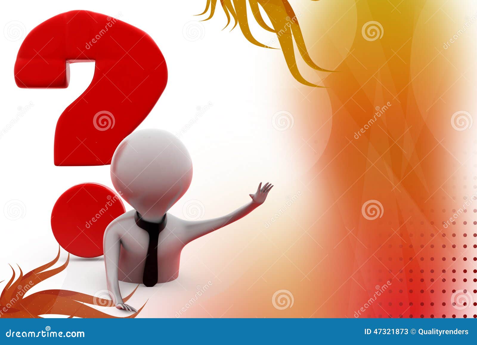 3d Man Under Question Mark Illustration Stock Illustration ...