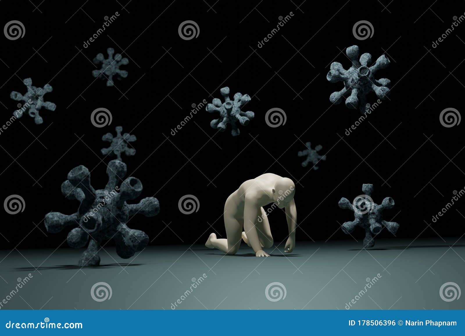 3d man and virus stock illustration. Illustration of medicine - 178506396