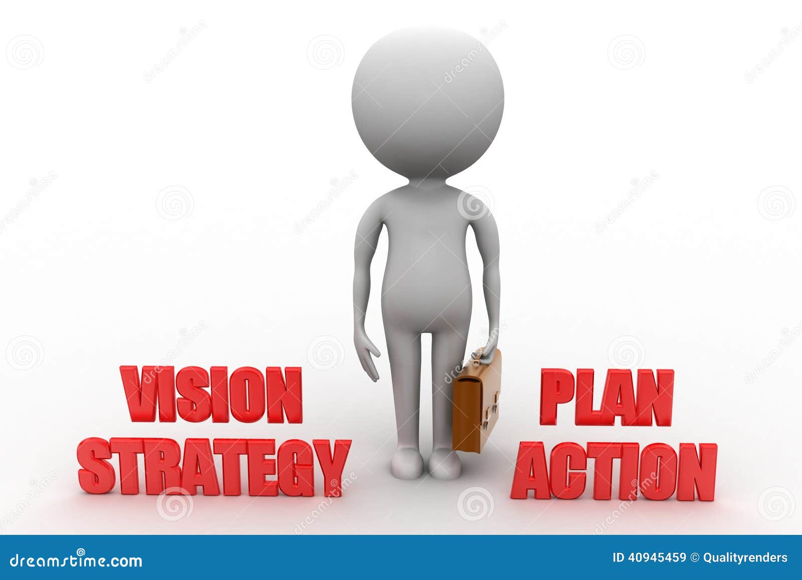 3d Man with Vision Strategy Plan Action Stock Illustration ...