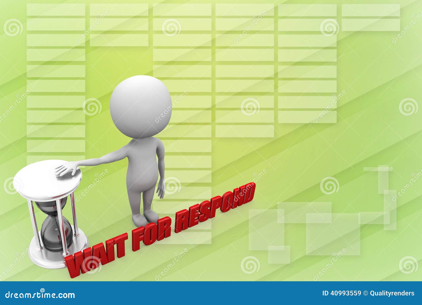 3d Man Wait For Respond Illustration Stock Illustration - Illustration ...