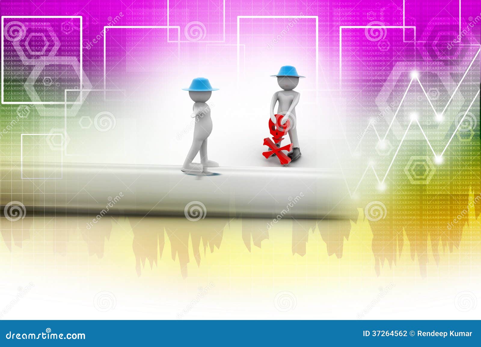 3d Man Walking On A Pipe Stock Image | CartoonDealer.com #36973033