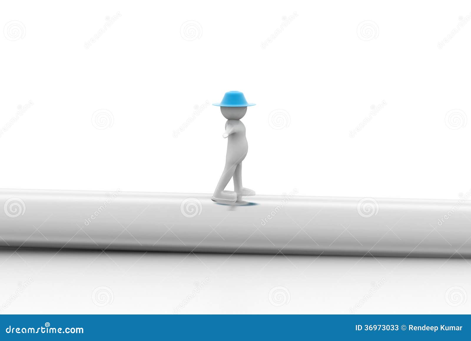 3d Man Walking On A Pipe Stock Image | CartoonDealer.com #36973033