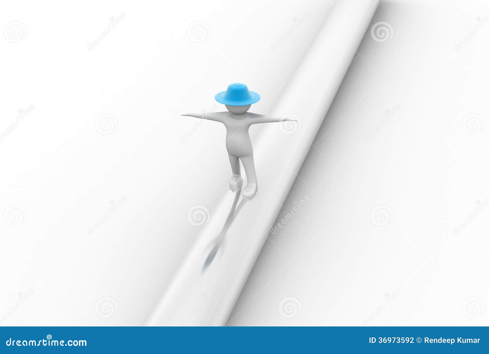 3d Man Walking On A Pipe Stock Image | CartoonDealer.com #36973033