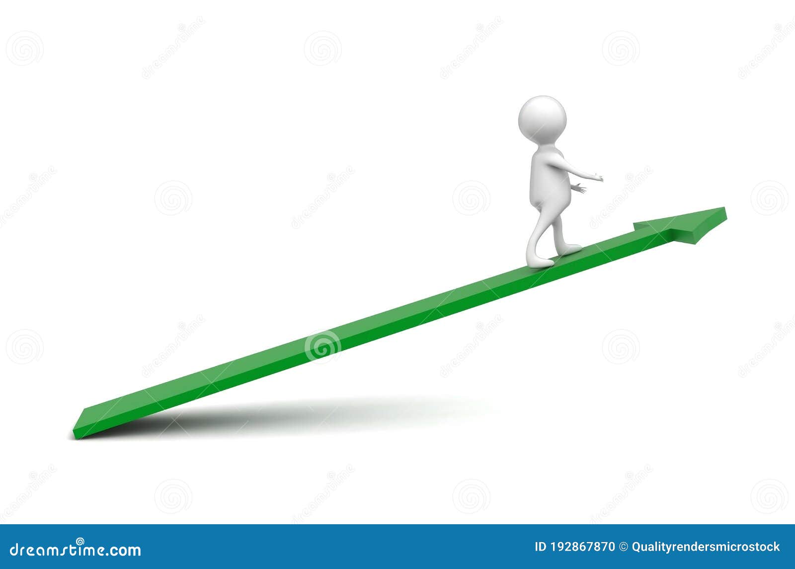 Man Walking Upward On Growth Graphicon Royalty-Free Cartoon ...