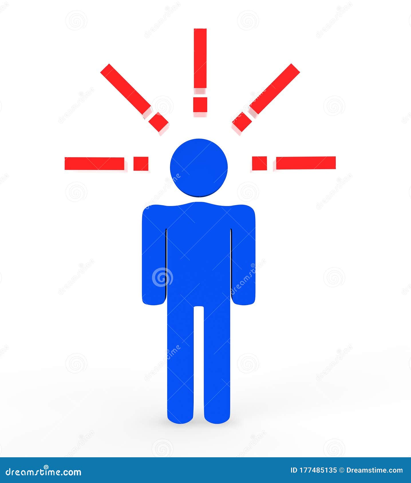 3d man warning symbol stock illustration. Illustration of mark - 177485135