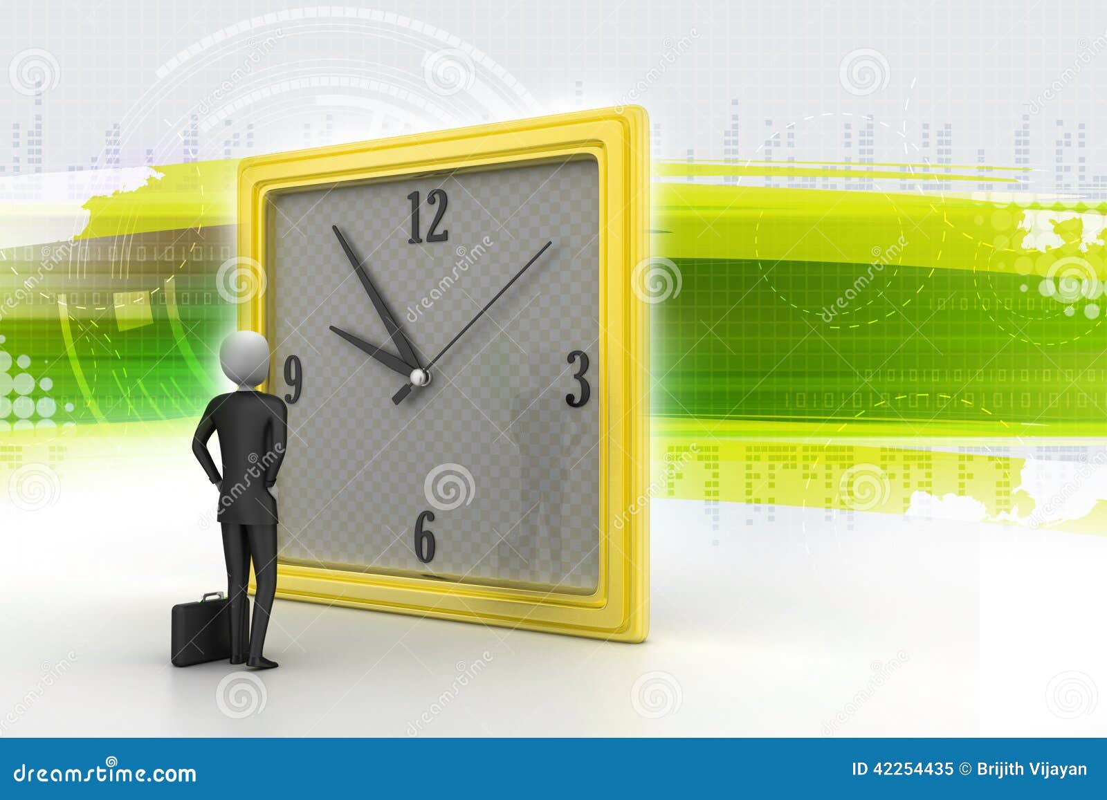 3d Man Watching The Clock Royalty-Free Stock Photography ...
