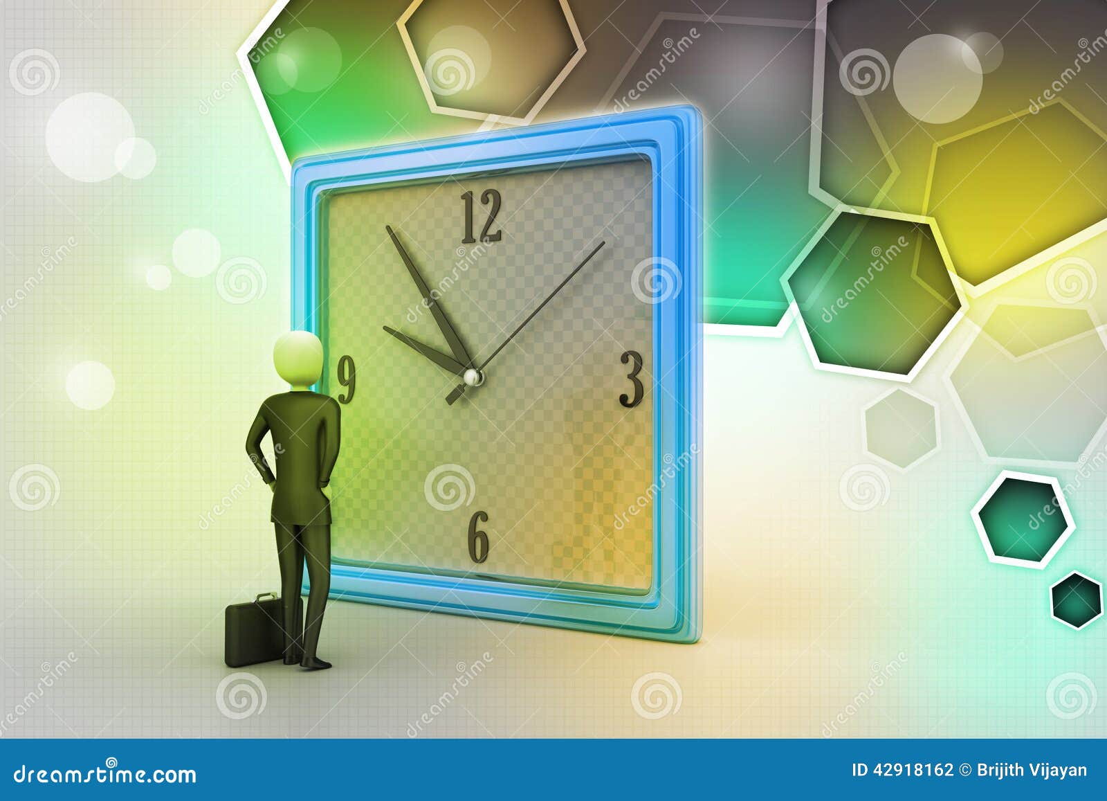 3d Man Watching The Clock Royalty-Free Stock Photography ...
