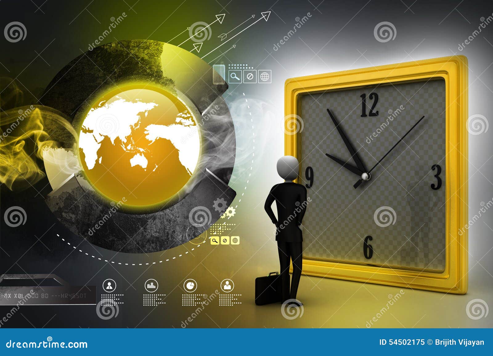 3d Man Watching The Clock Stock Photo | CartoonDealer.com #40939356