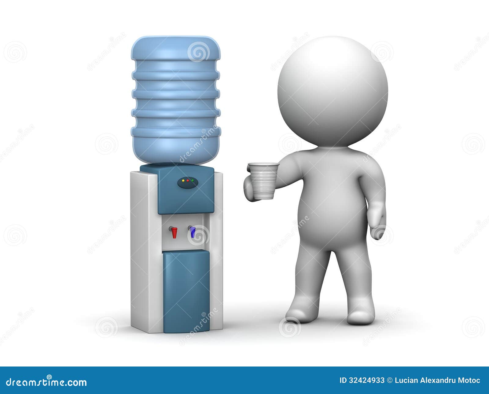 3D Man At Watercooler - Break - Drink Water Stock Photos - Image: 32424933 3D Man At Watercooler - Break - Drink Water Stock Photos - Image: 32424933