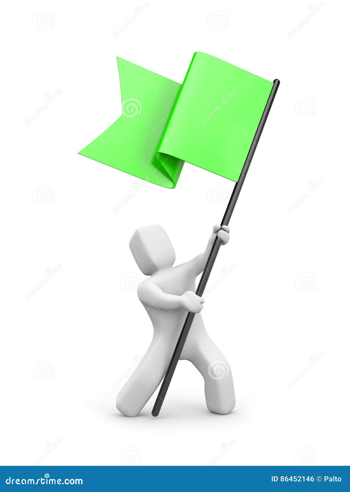 3d Man Waving Red Flag. 3d People Collection Stock Illustration ...