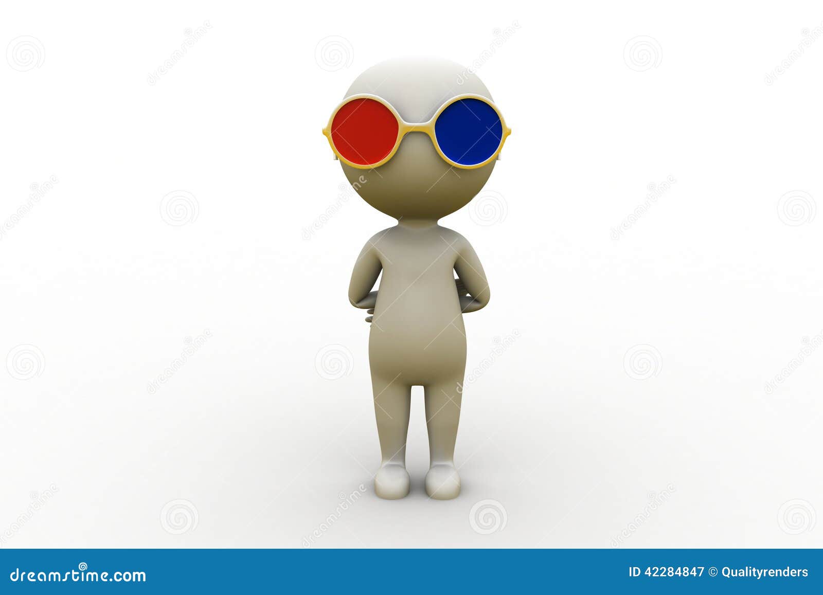 3d man wearing 3d glass stock illustration. Illustration of concept ...