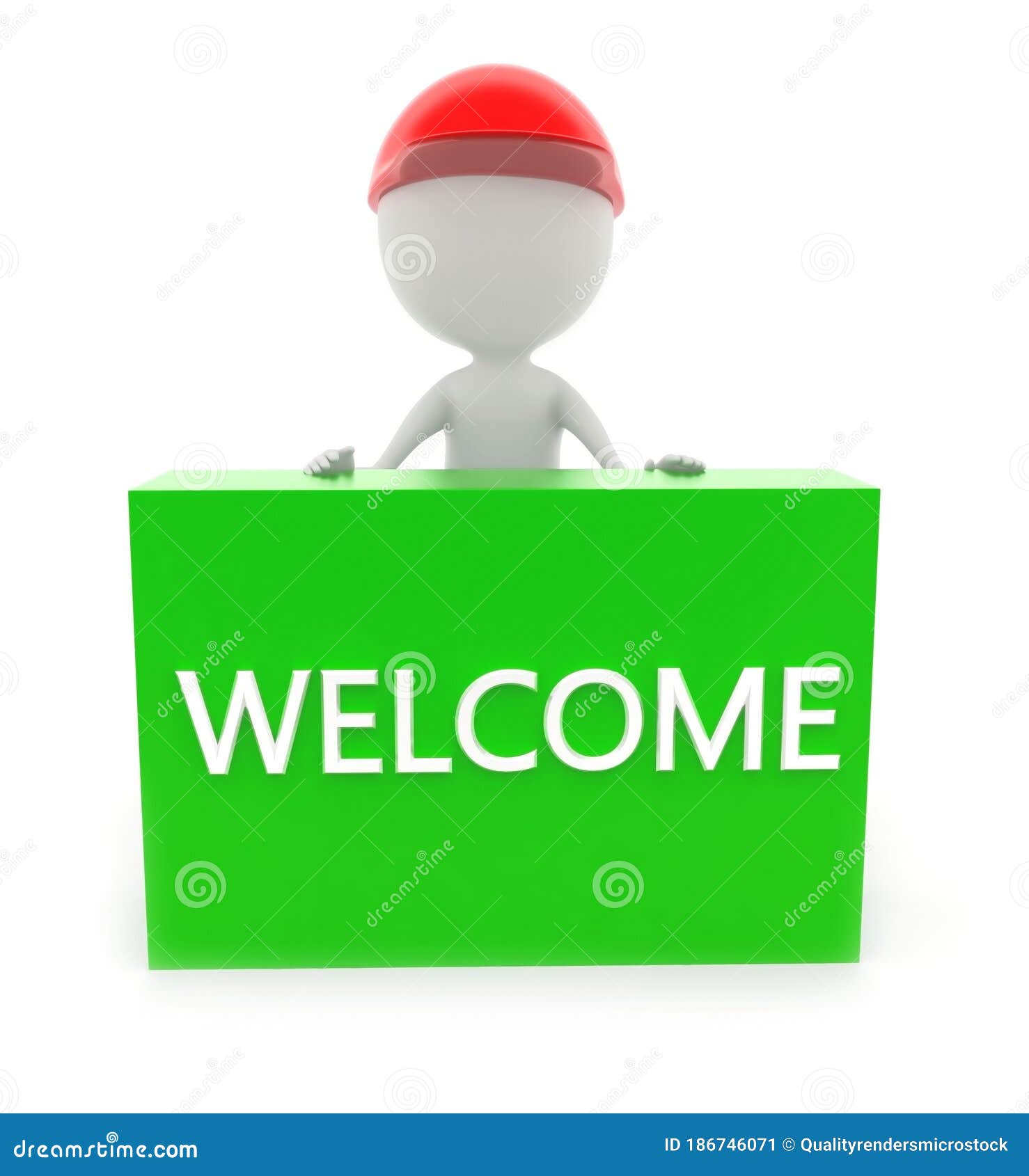 3d man welcome concept stock illustration. Illustration of rendering ...