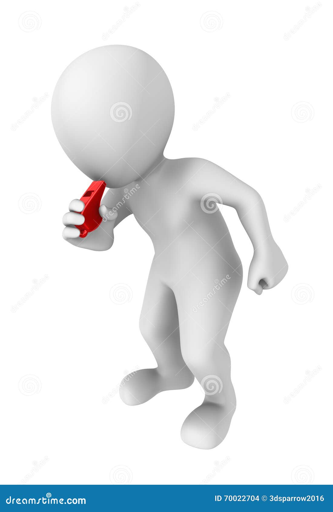 3d Man with Whistle. Security Concept Stock Illustration - Illustration ...