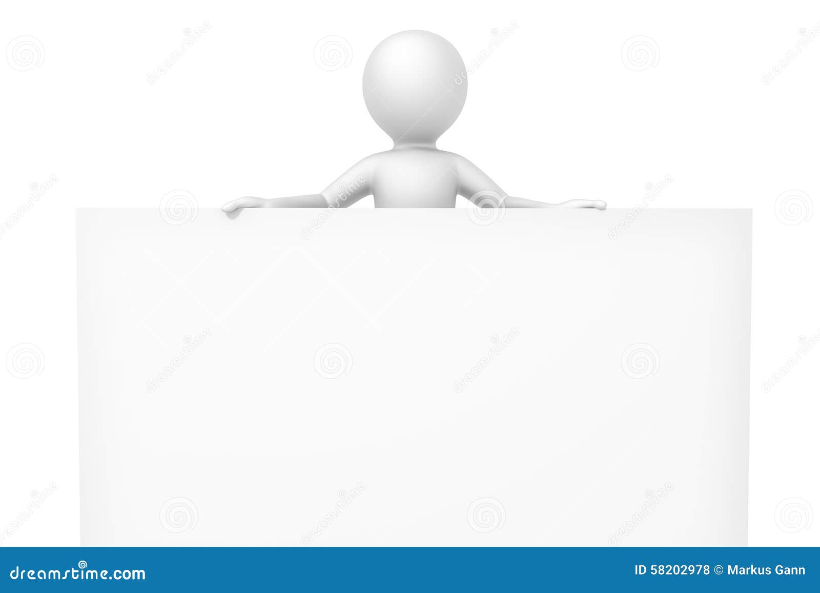 3d man white board stock illustration. Illustration of poster - 58202978