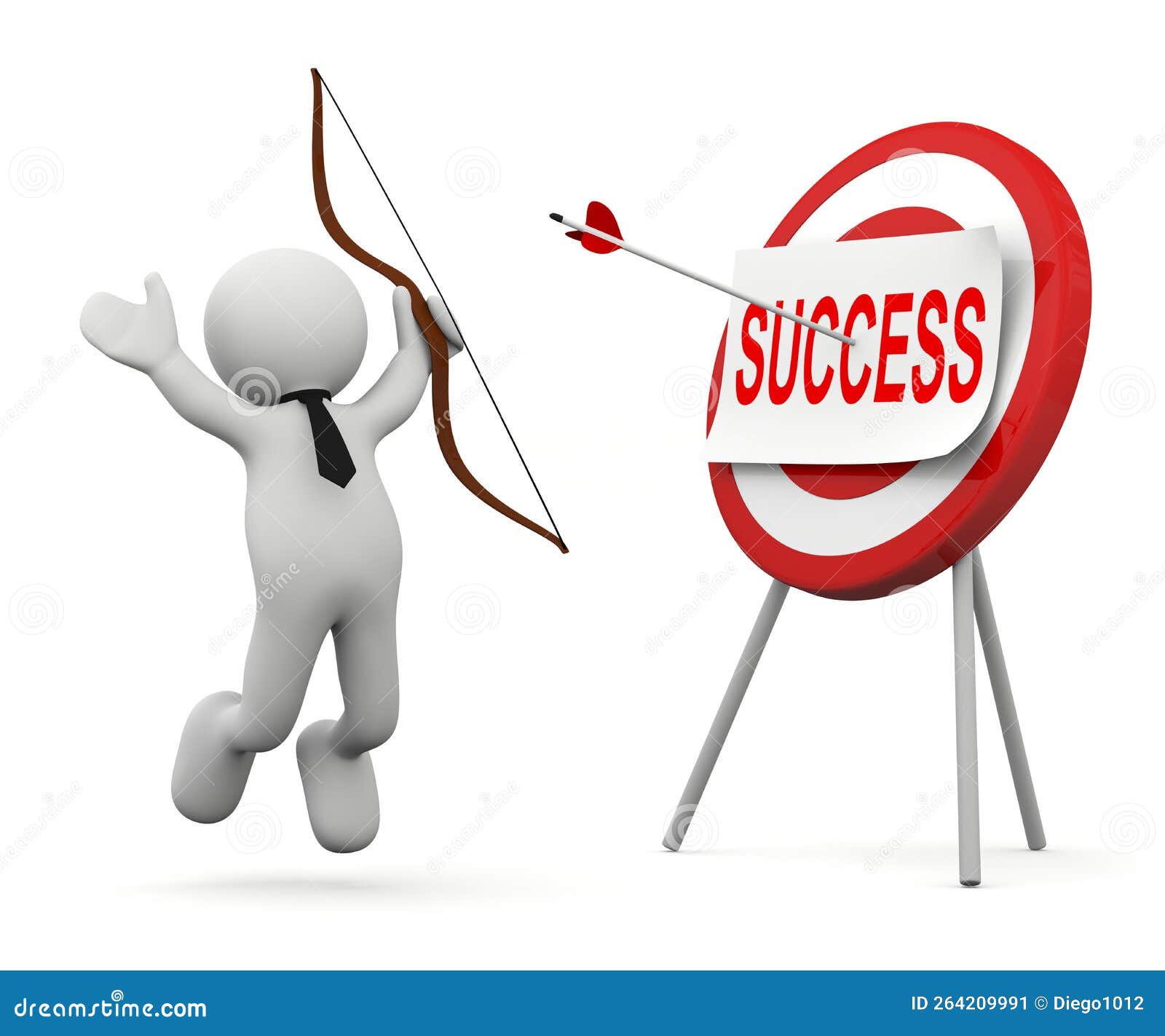 3d Man Who Has Achieved Success Stock Illustration - Illustration of ...