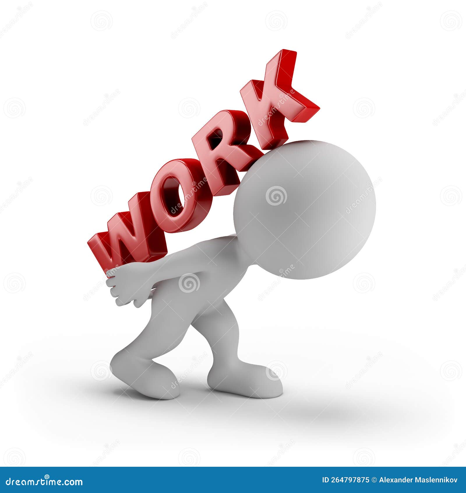 3d man at work stock illustration. Illustration of cargo - 264797875