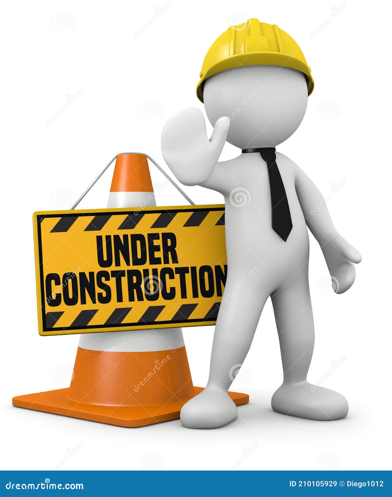 3d Man Work In Progress Which Stops Royalty-Free Stock Photography ...