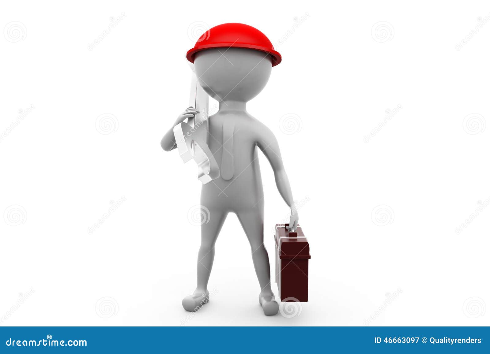 3d man worker concept stock illustration. Illustration of people - 46663097