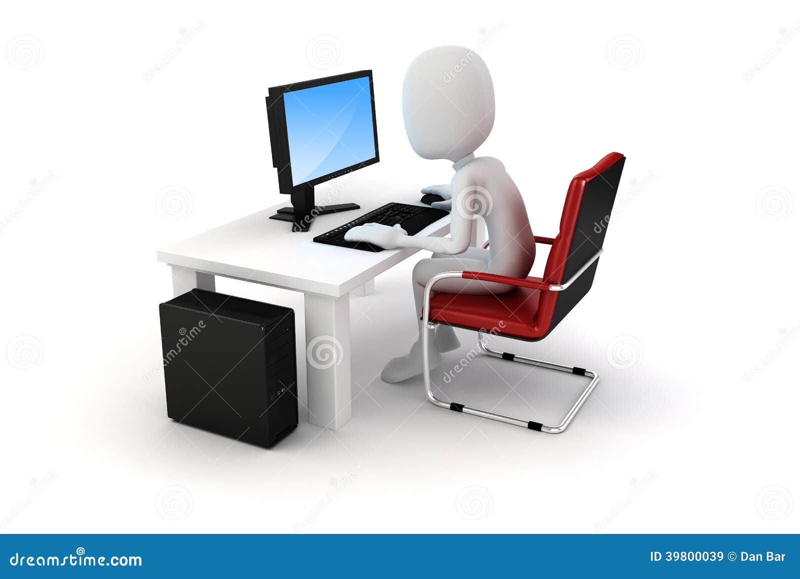 3d man working on computer stock illustration. Illustration of looking ... 3d man working on computer stock illustration. Illustration of looking ...