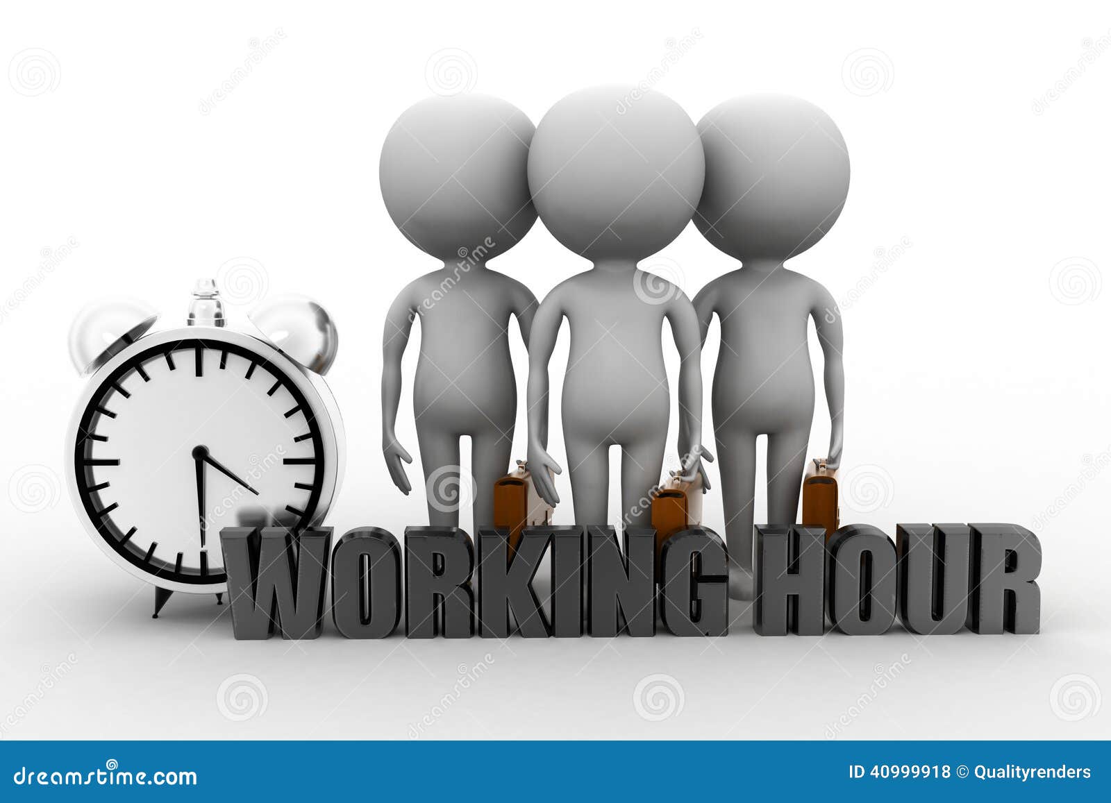 3d Man with Working Hour Illustration Stock Illustration - Illustration ...