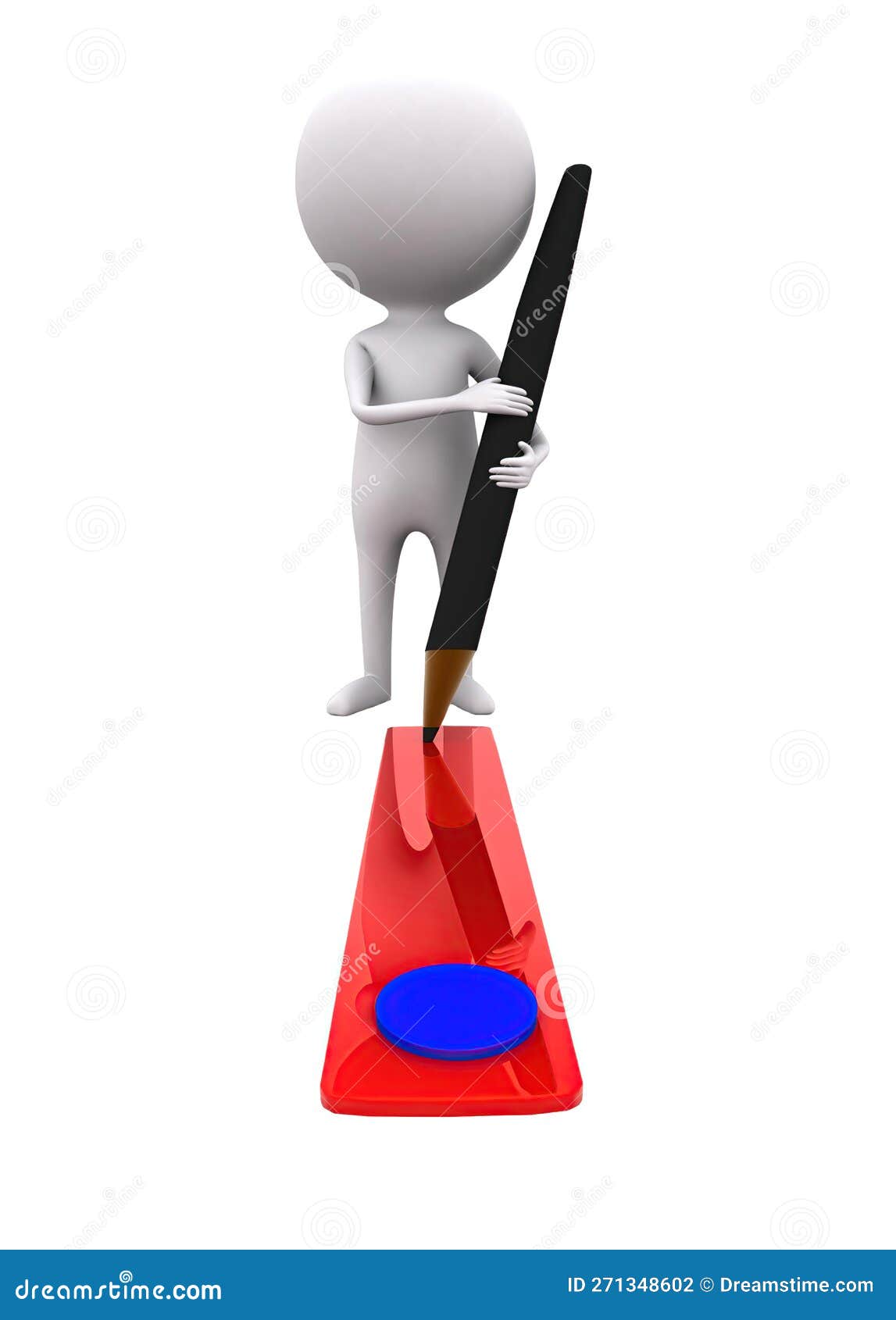 3d Man Writing on a Note with the Help of Pencil Concept Stock ...