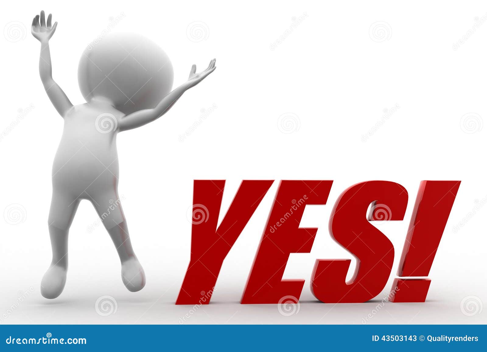 3d Man Yes Concept stock illustration. Illustration of emergency - 43503143