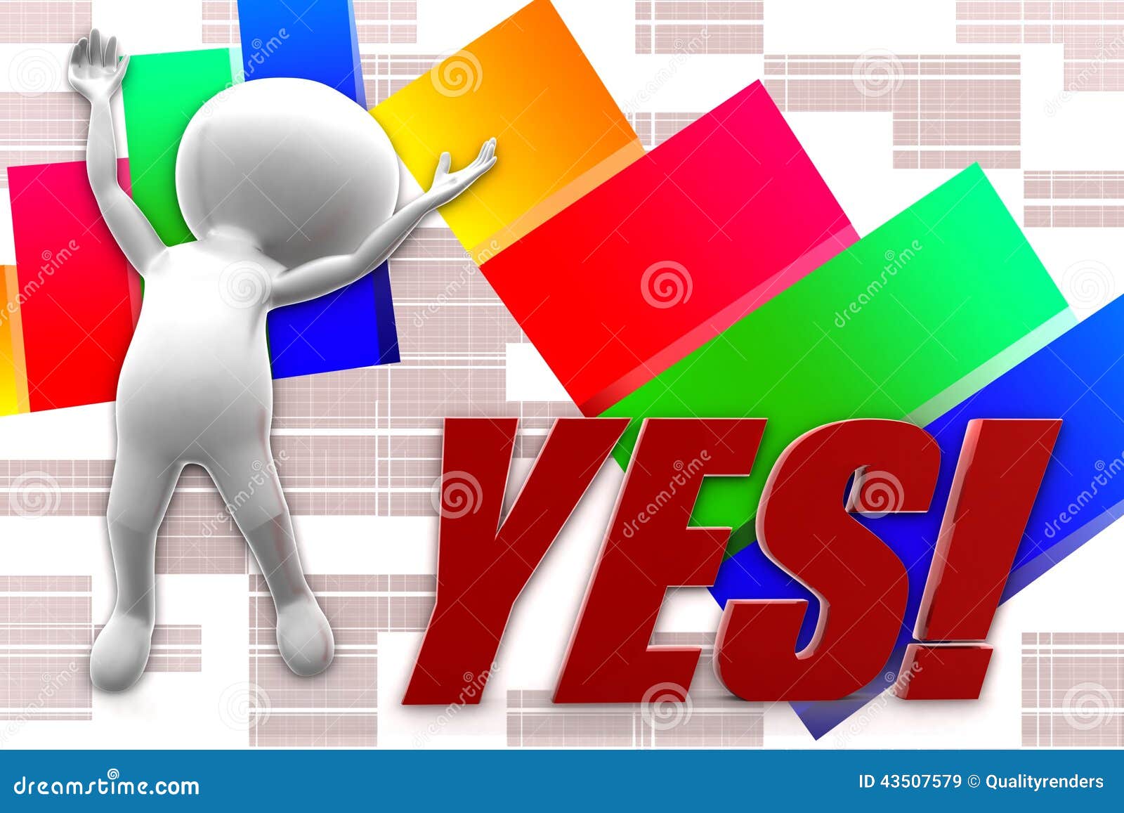 3d Man Yes Illustration Stock Illustration - Image: 43507579