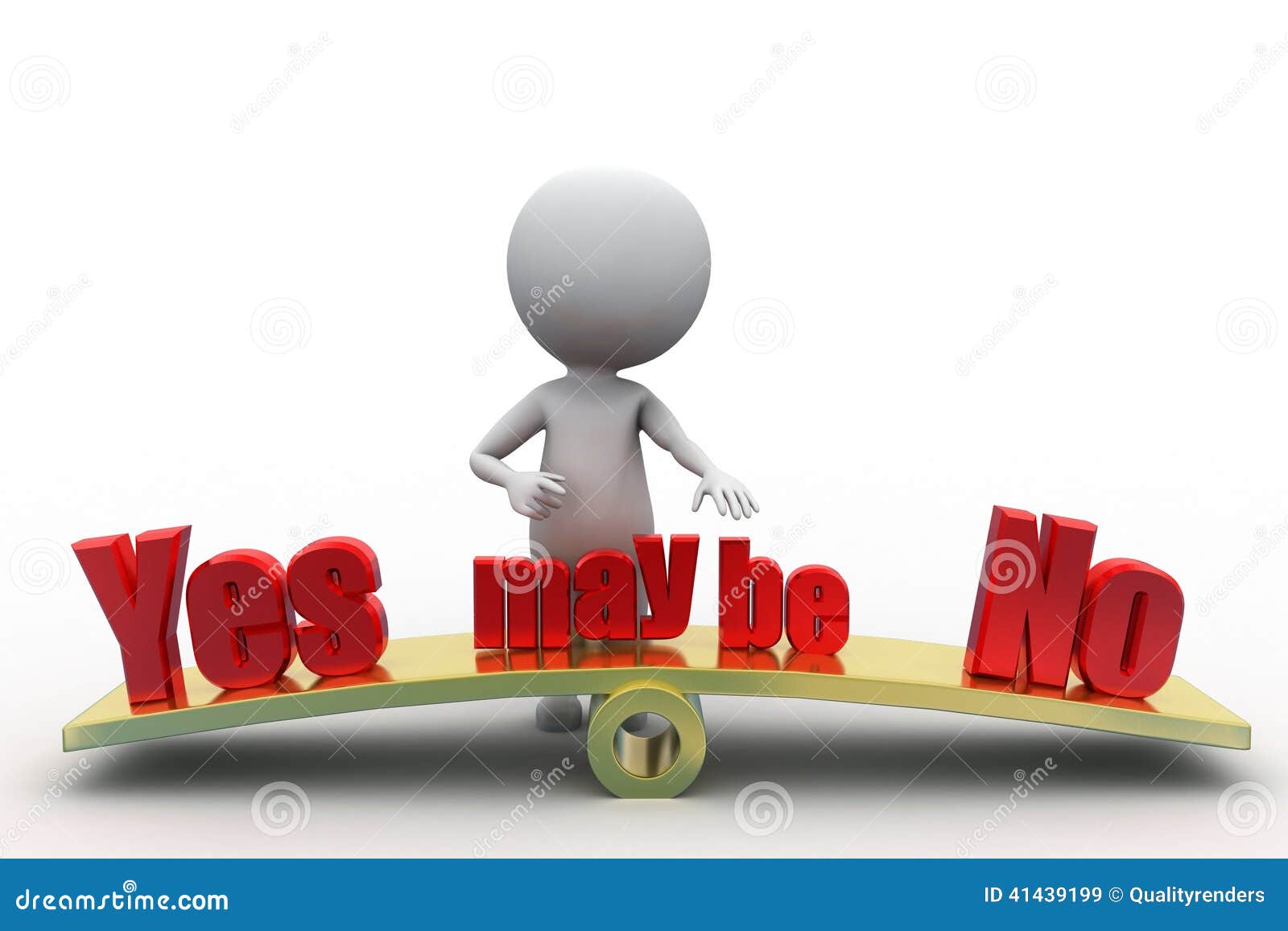 3d Man Yes May Be No Stock Illustration - Image: 41439199