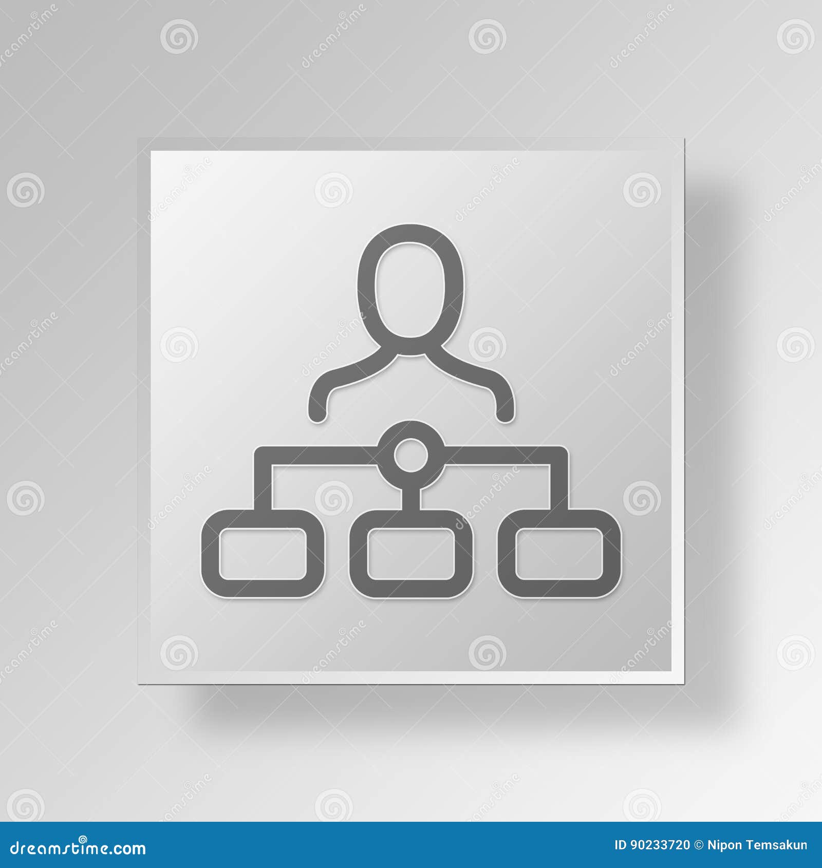 3D Management Button Icon Concept Stock Illustration - Illustration of ...