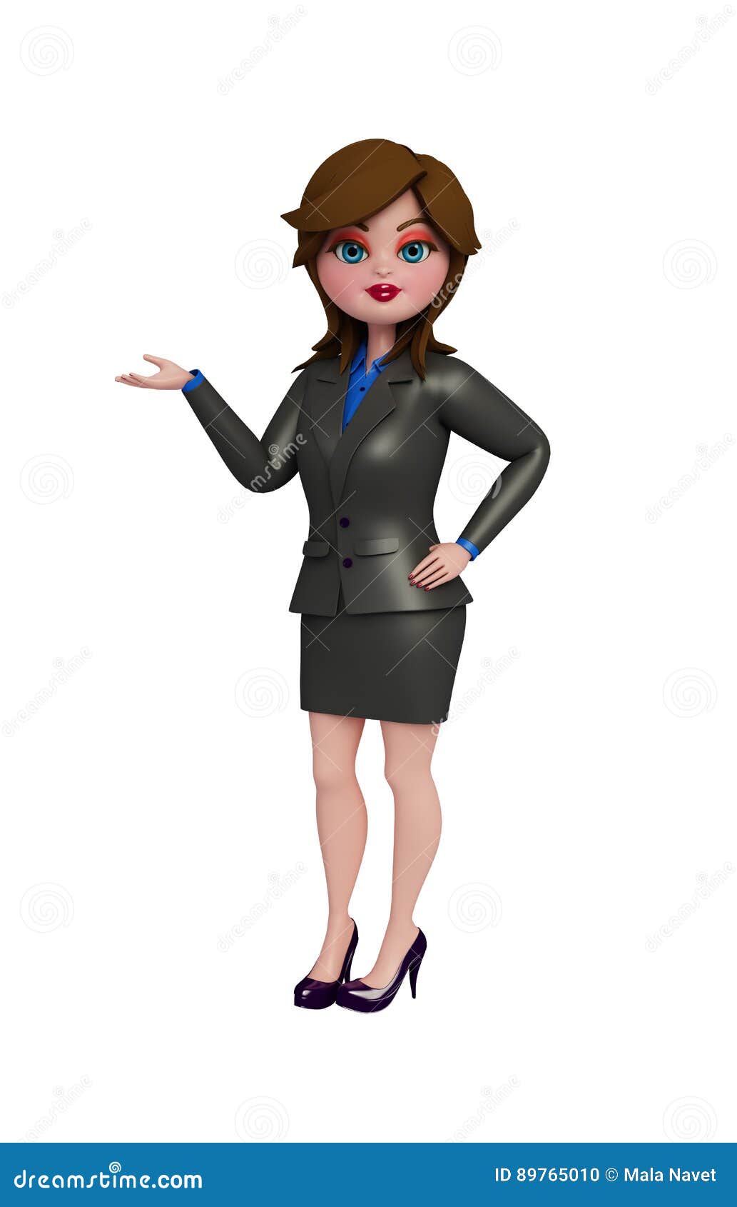 3d Manager with Holding Pose. Stock Illustration - Illustration of sign ...