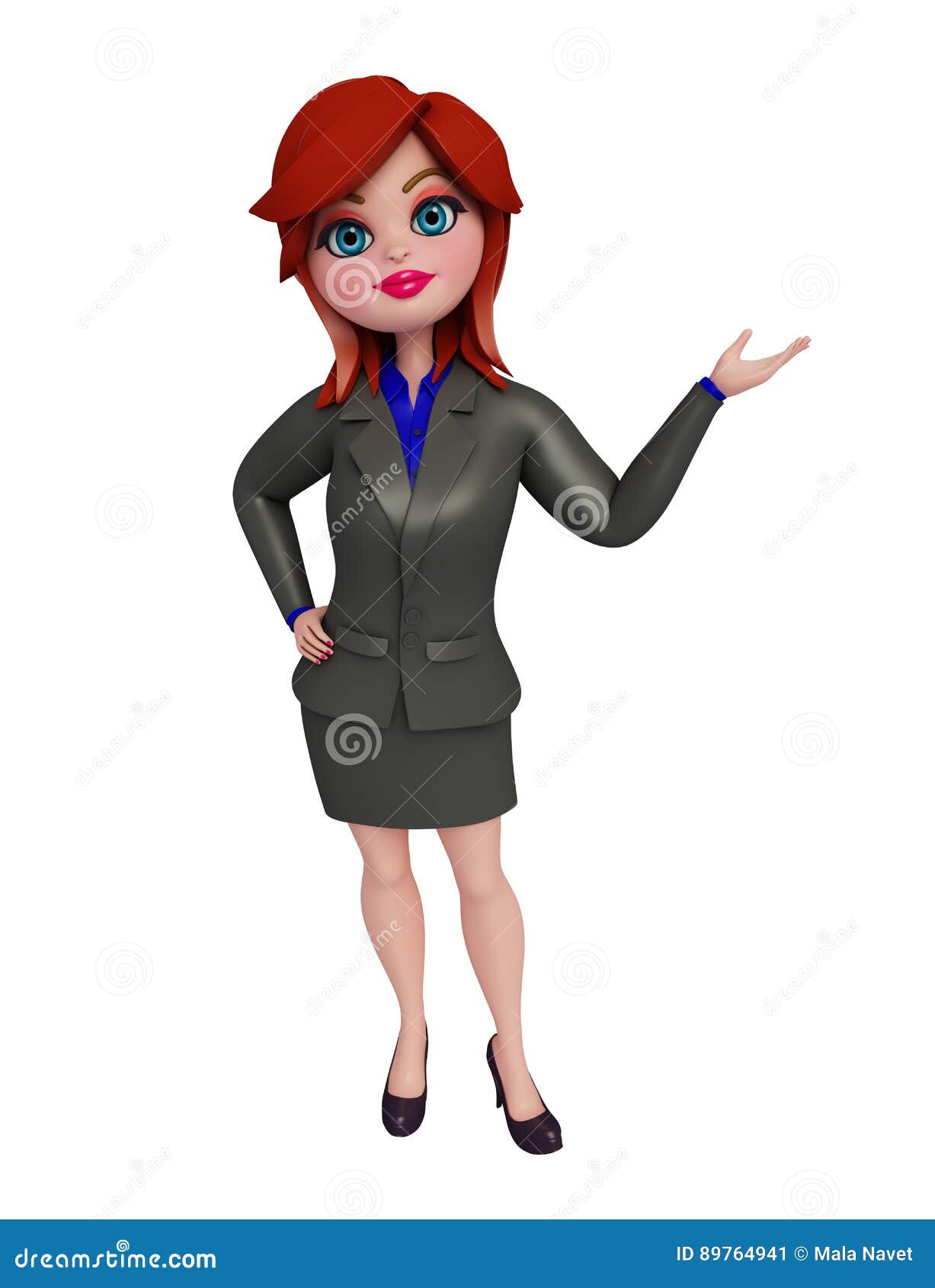 3d Manager with Pointing Pose Stock Illustration - Illustration of ...