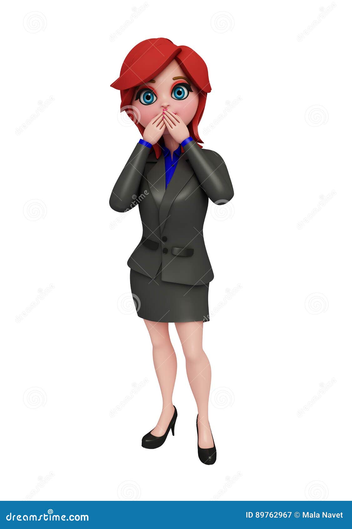 3d Manager with Shocking Pose. Stock Illustration - Illustration of ...