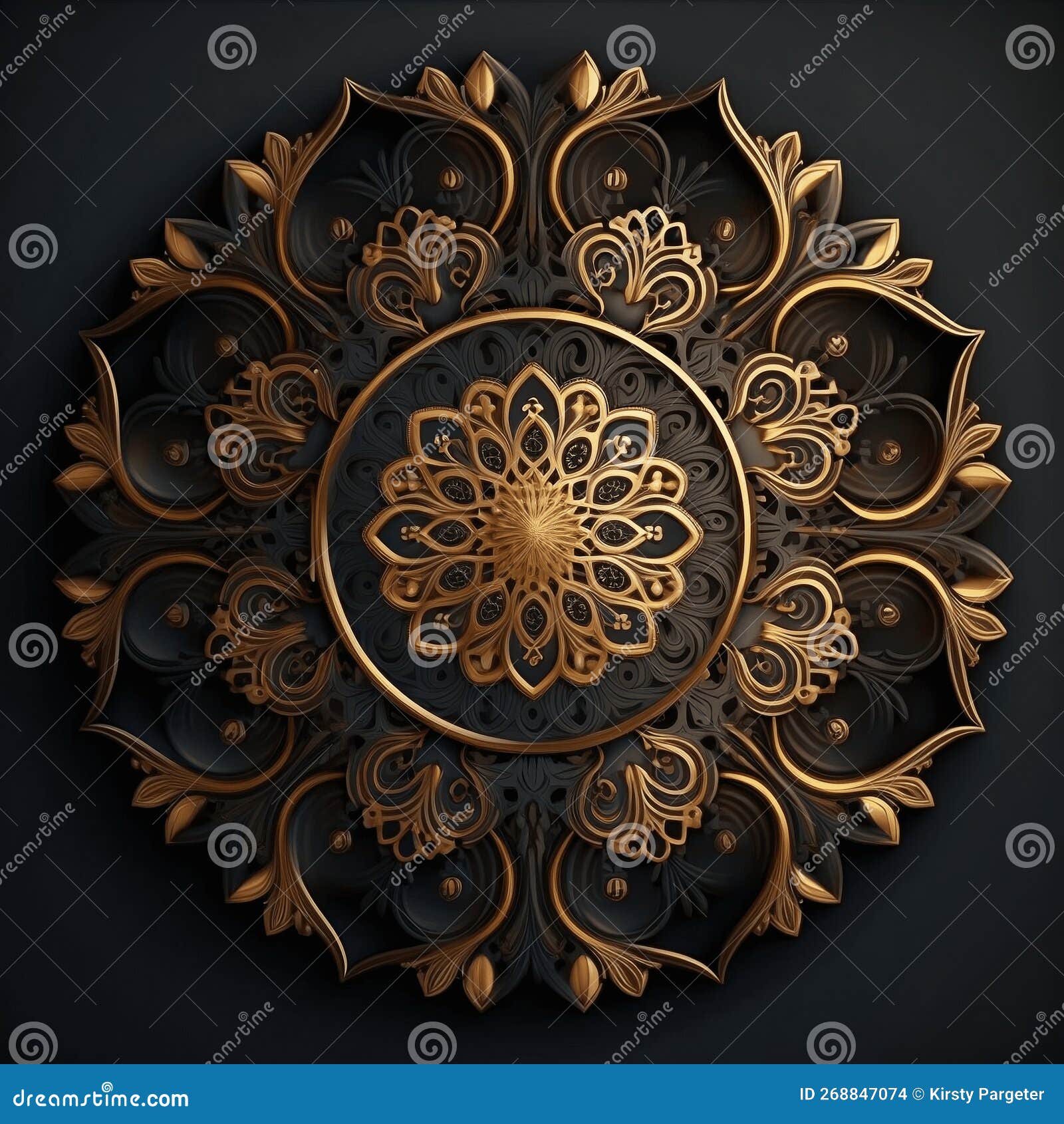 3D Mandala Background Design Stock Illustration - Illustration of ...