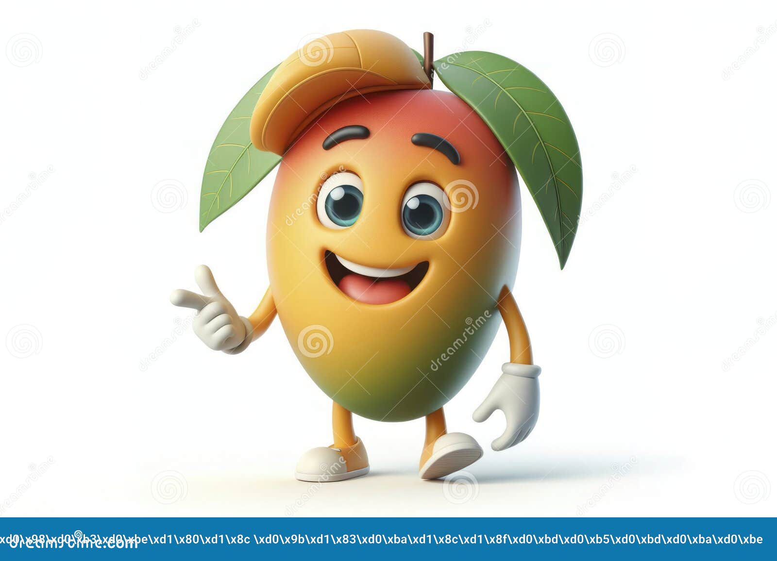 3d Mango Character with a Smiling Face on a White Background. Ai ...