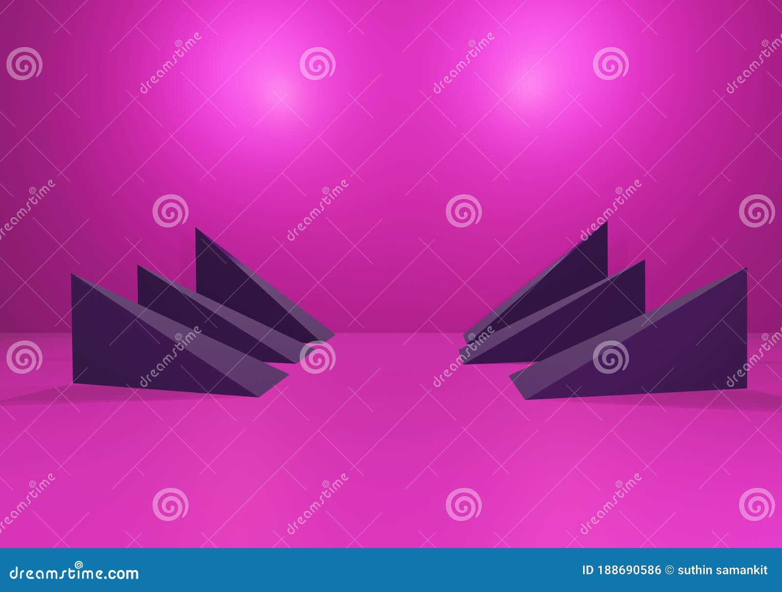 3d Many Dark Purple Triangle with Light Stock Illustration ...