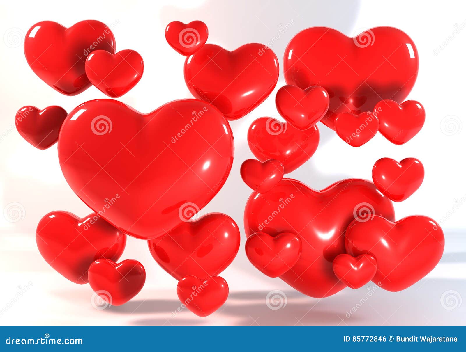 3d many Red Heart stock illustration. Illustration of romance - 85772846
