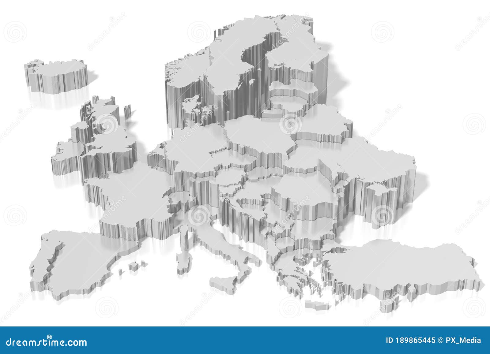 Map of Europe Isolated on White Background Stock Illustration ...
