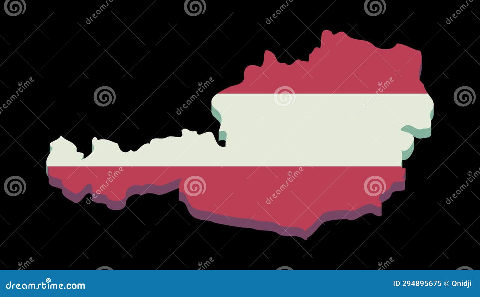 3D Map of Austria in the Colors of the Austrian Flag (flat Design ...