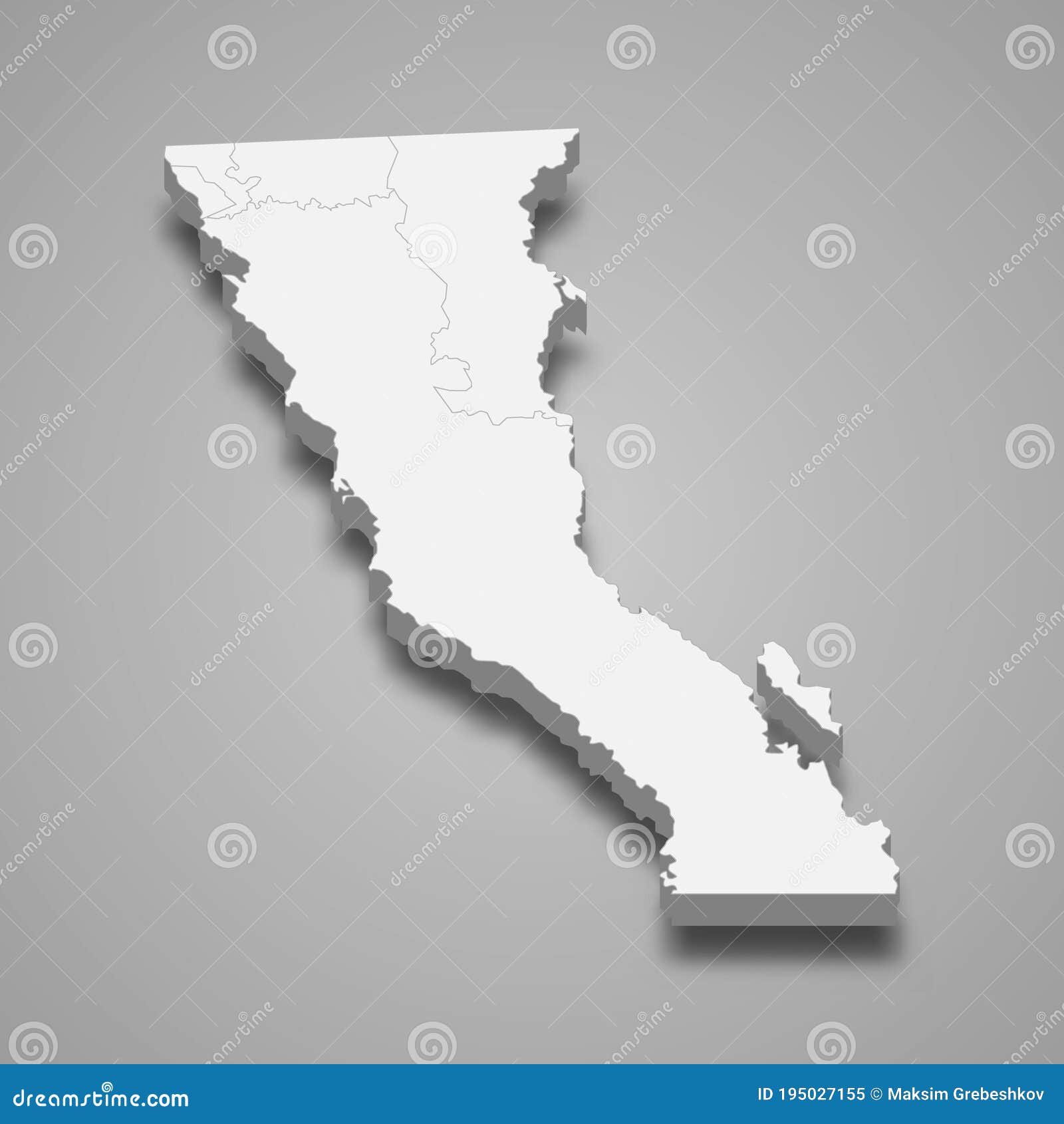 Map Of Baja California, Mexico Vector Illustration | CartoonDealer.com ...