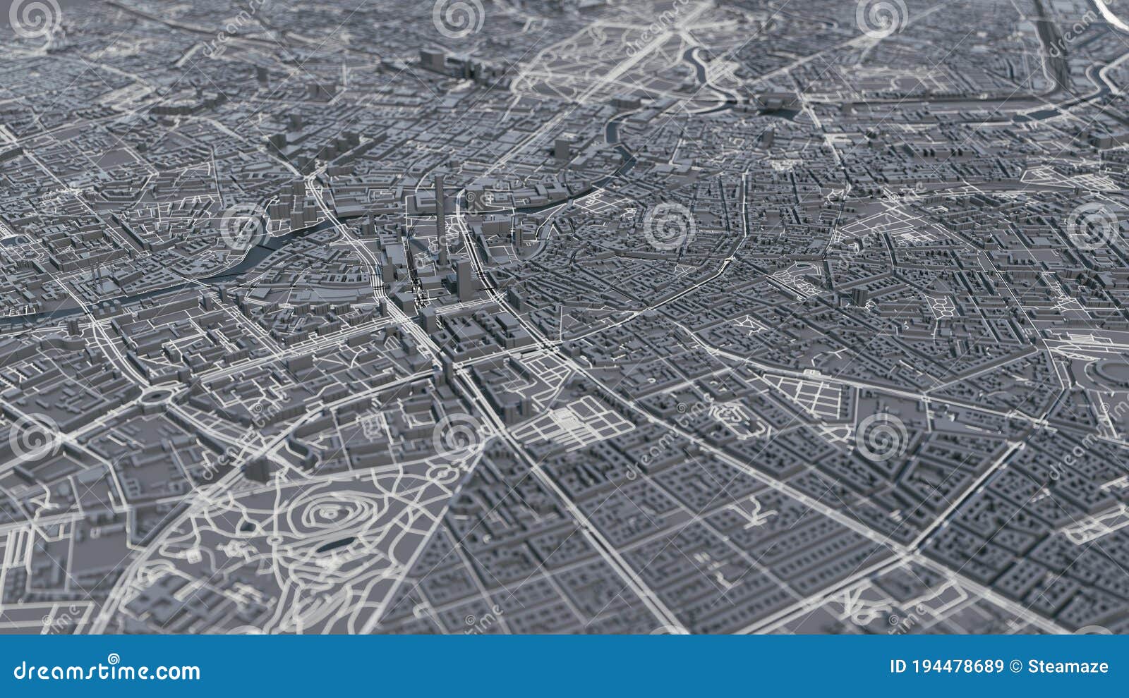 Berlin city 3d map. stock illustration. Illustration of geography ...