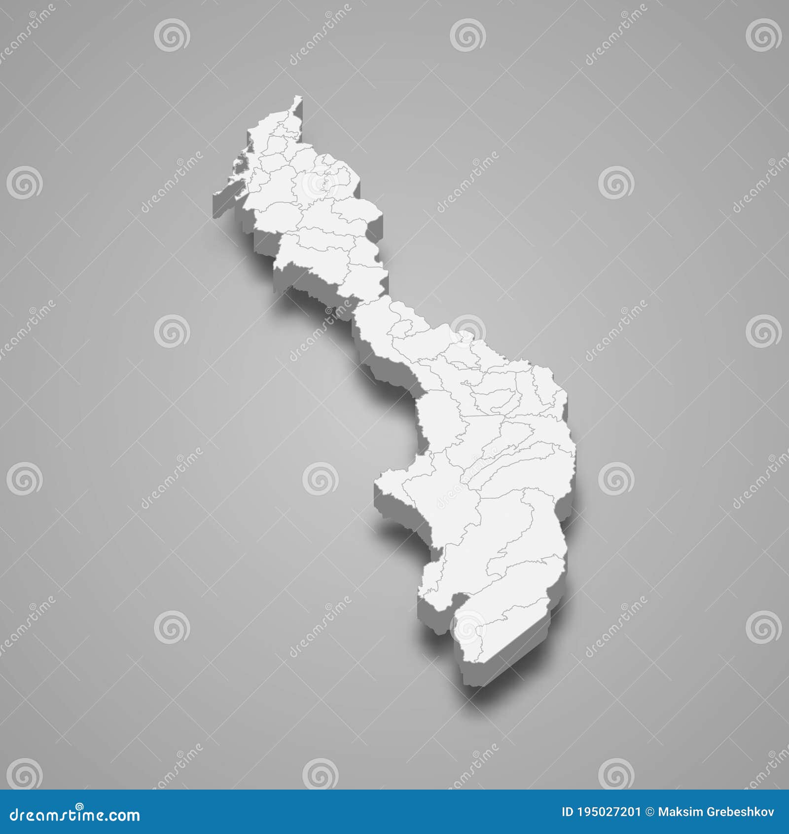 Map Of Bolivar County In Mississippi State On White Background. Single ...