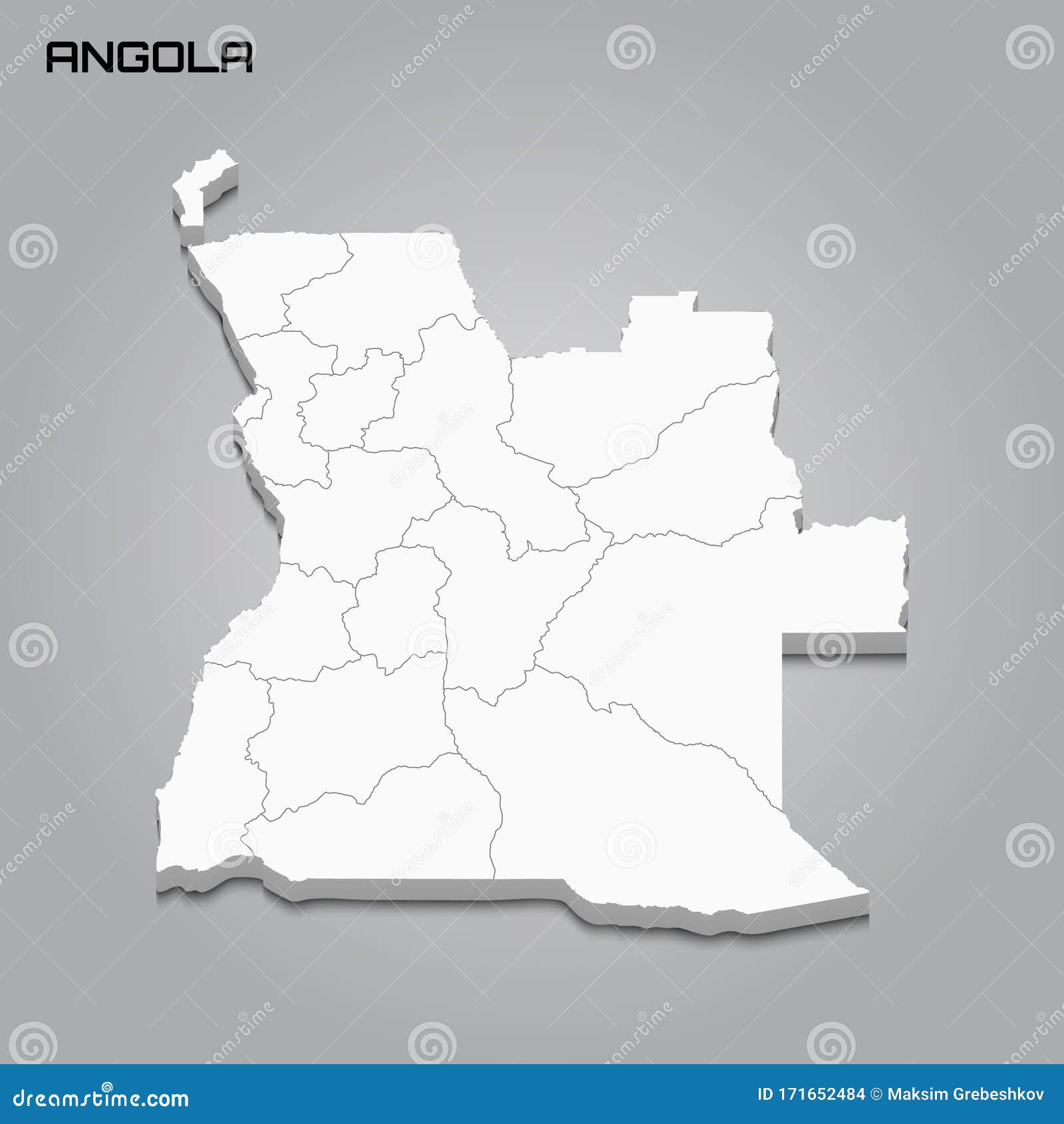 3d Map with Borders of Regions Stock Illustration - Illustration of ...