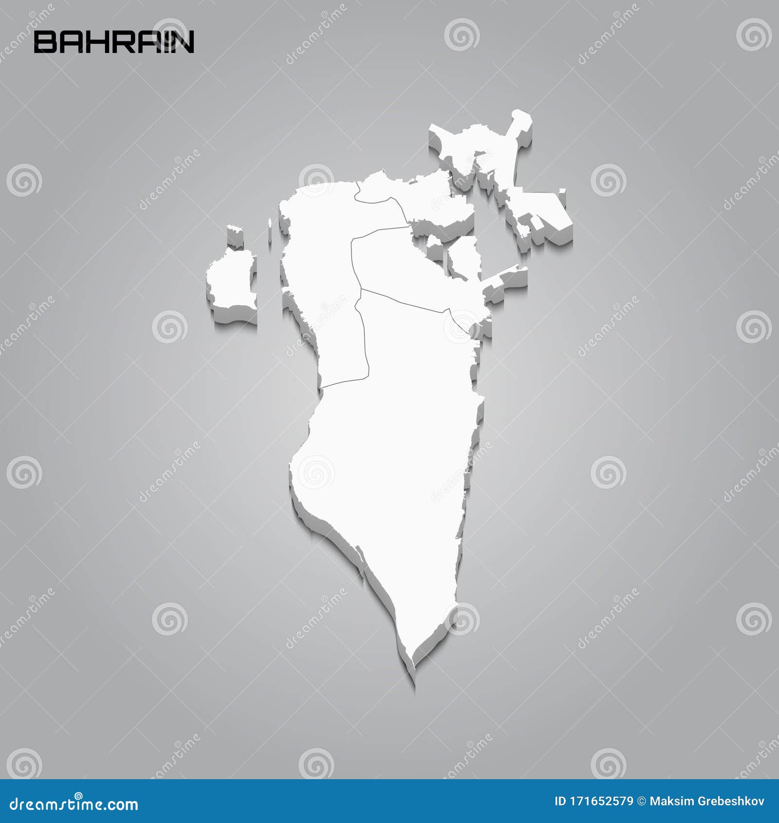 3d Map with Borders of Regions Stock Illustration - Illustration of ...