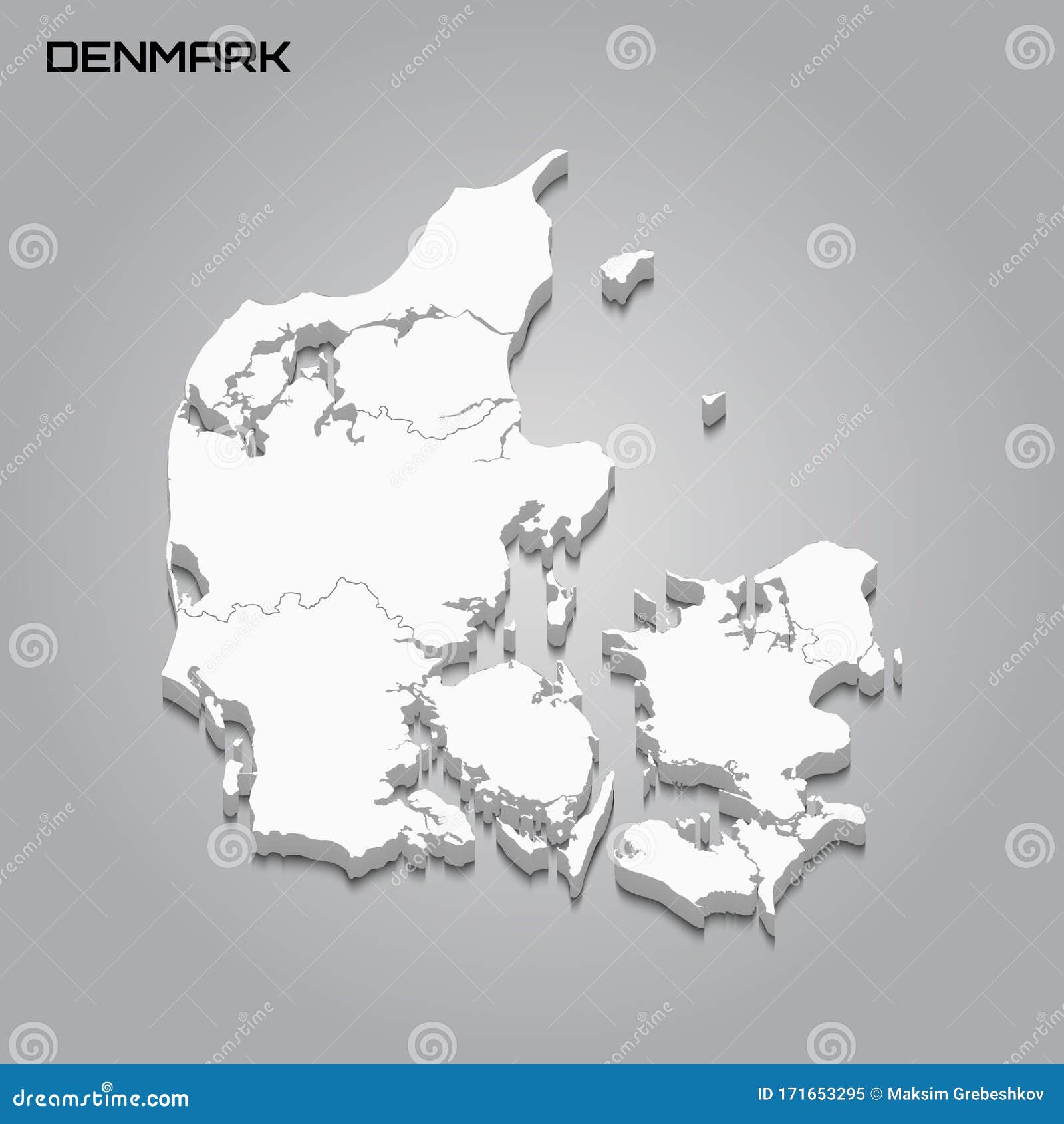 3d Map with Borders of Regions Stock Illustration - Illustration of ...