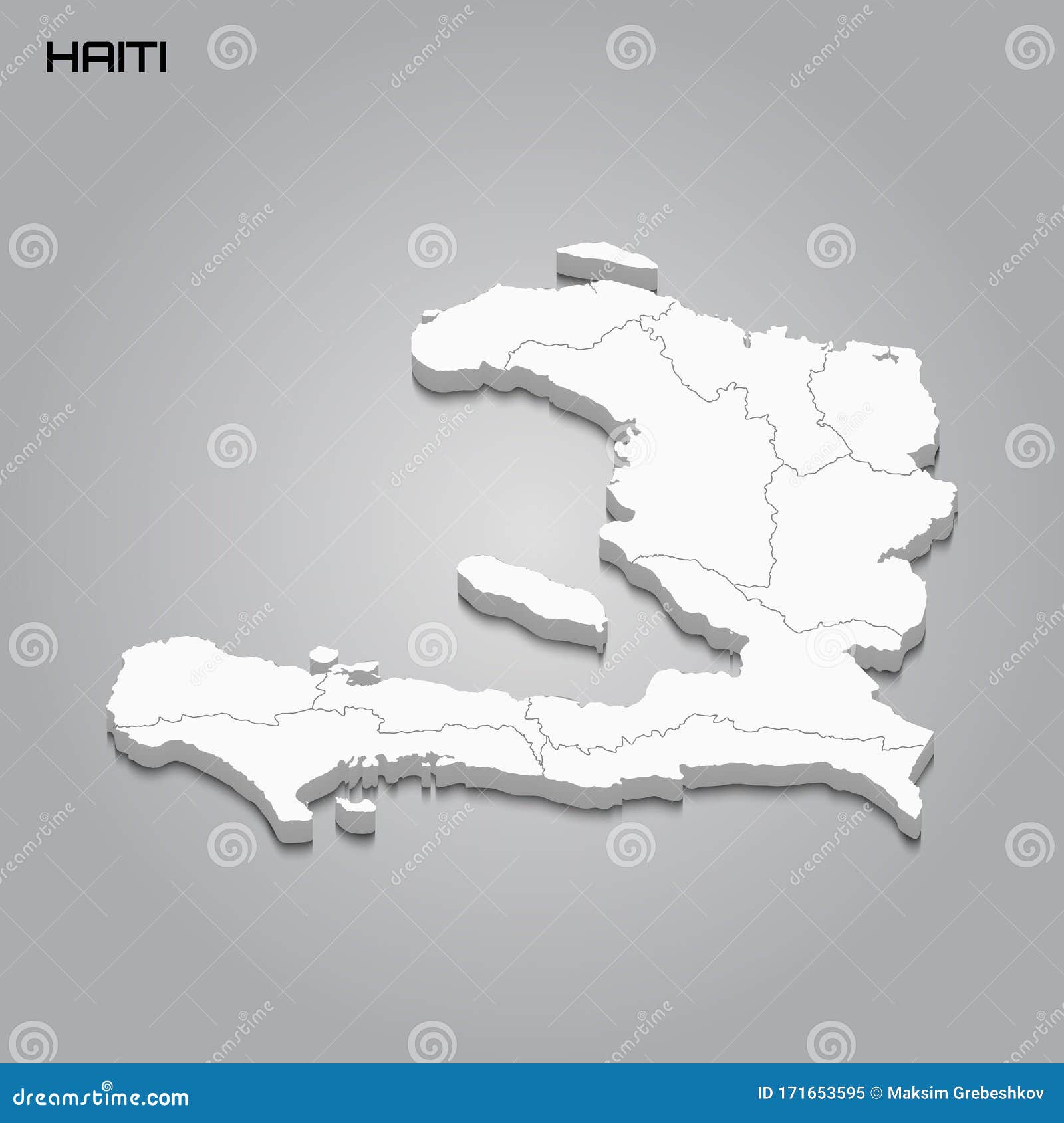 3d Map with Borders of Regions Stock Illustration - Illustration of ...