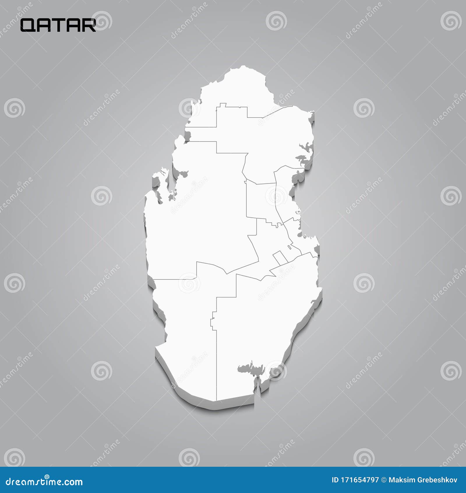 3d Map with Borders of Regions Stock Illustration - Illustration of ...